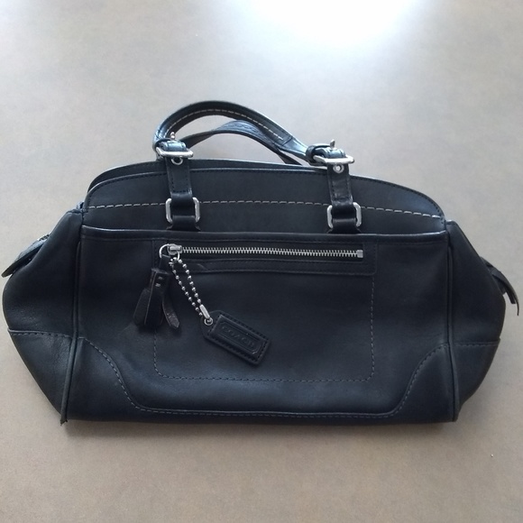 Coach | Bags | Coach Hampton 7465 Black Leather Satchel | Poshmark